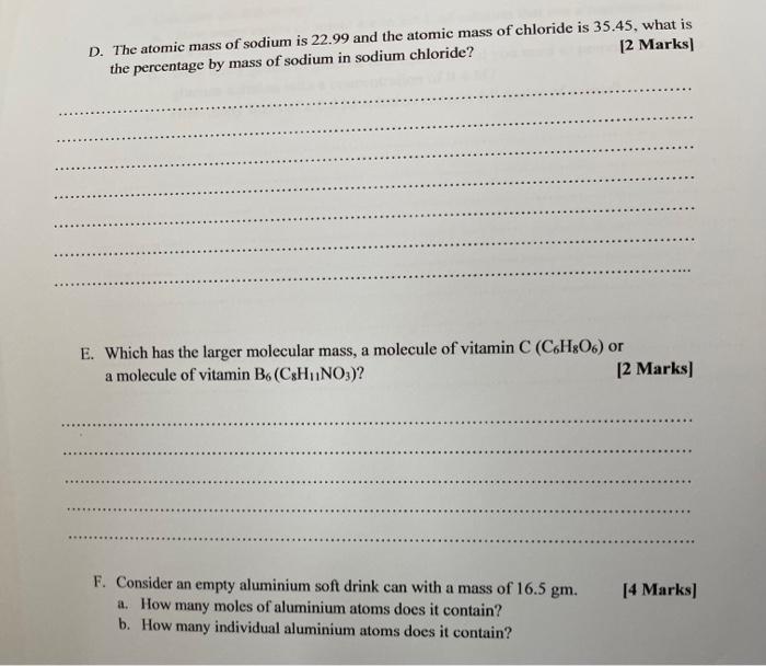 Solved A. Name and provide the formula mass of K2O. [1 Mark] | Chegg.com