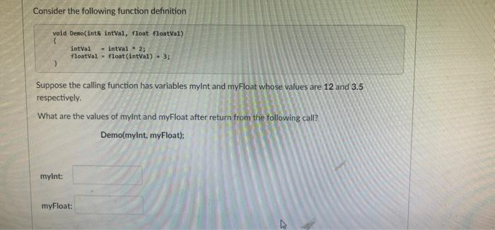 Solved Given the following function prototype! void Fix(int | Chegg.com
