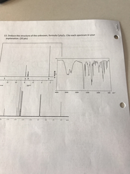 Solved 13. Deduce the structure of the unknown, formula | Chegg.com
