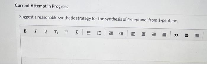 Solved Suggest a reasonable synthetic strategy for the | Chegg.com