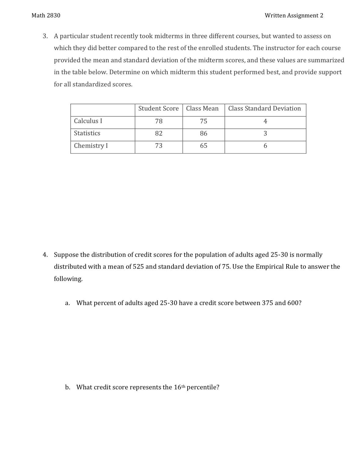 Math 2830Written Assignment 23. ﻿A particular student | Chegg.com