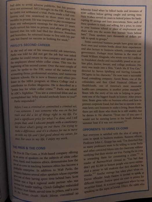 Solved CASE 6 Using Ex-Cons to Teach Business business | Chegg.com