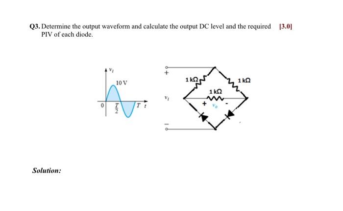 Solved Q3. Determine the output waveform and calculate the | Chegg.com