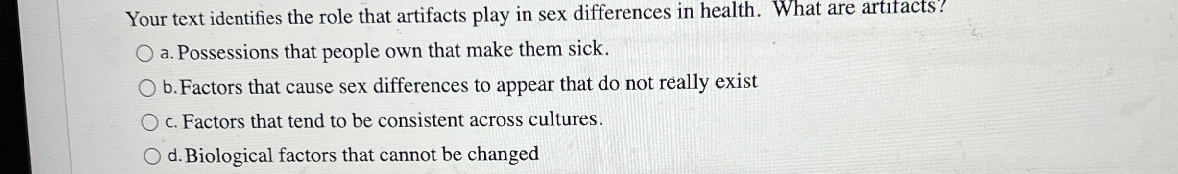 Solved Your text identifies the role that artifacts play in | Chegg.com