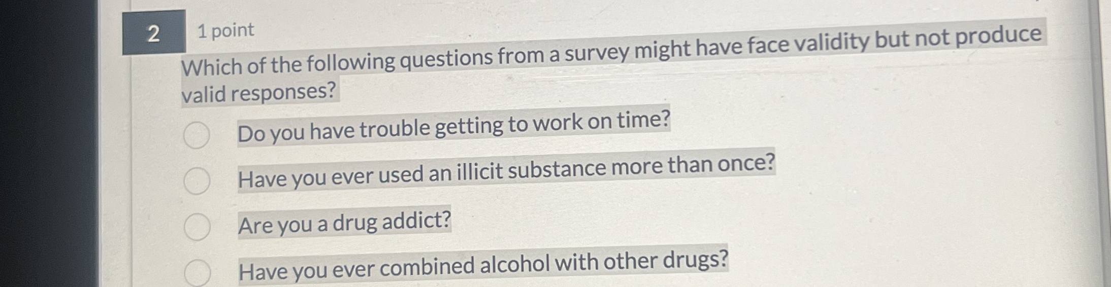 Solved 21 ﻿pointWhich of the following questions from a | Chegg.com