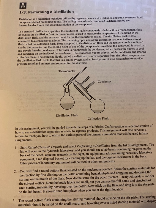 1-3: Performing a Distillation Distillation is a | Chegg.com
