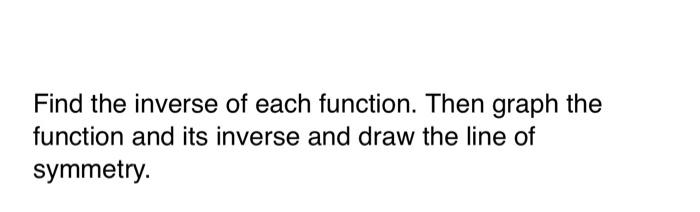 Solved Find the inverse of each function. Then graph the | Chegg.com