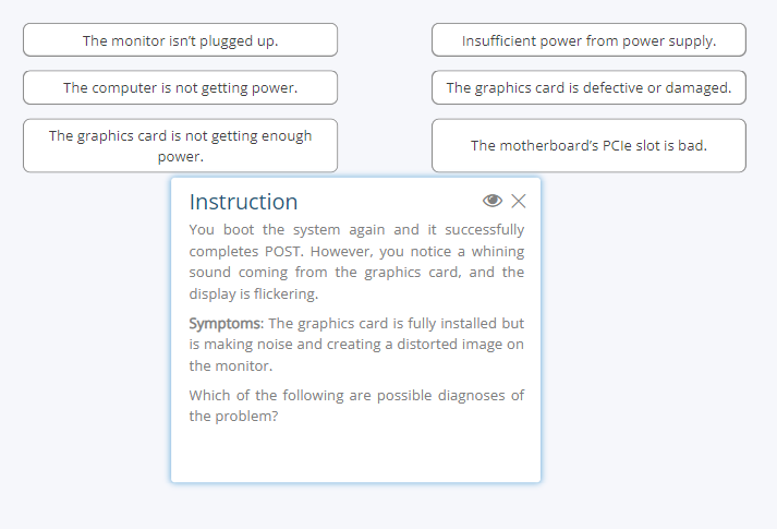 Solved The monitor isn't plugged up.Insufficient power from | Chegg.com