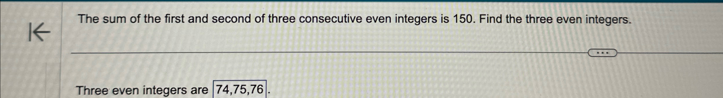 Solved The sum of the first and second of three consecutive | Chegg.com