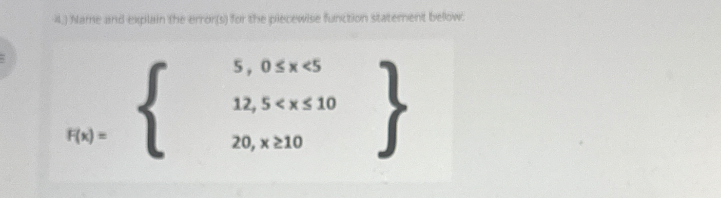 Solved 4.) ﻿Name and explain the error(s) ﻿Ior the | Chegg.com