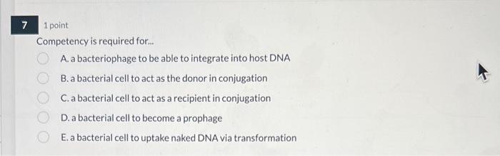 Solved 1 point Competency is required for... A. a | Chegg.com