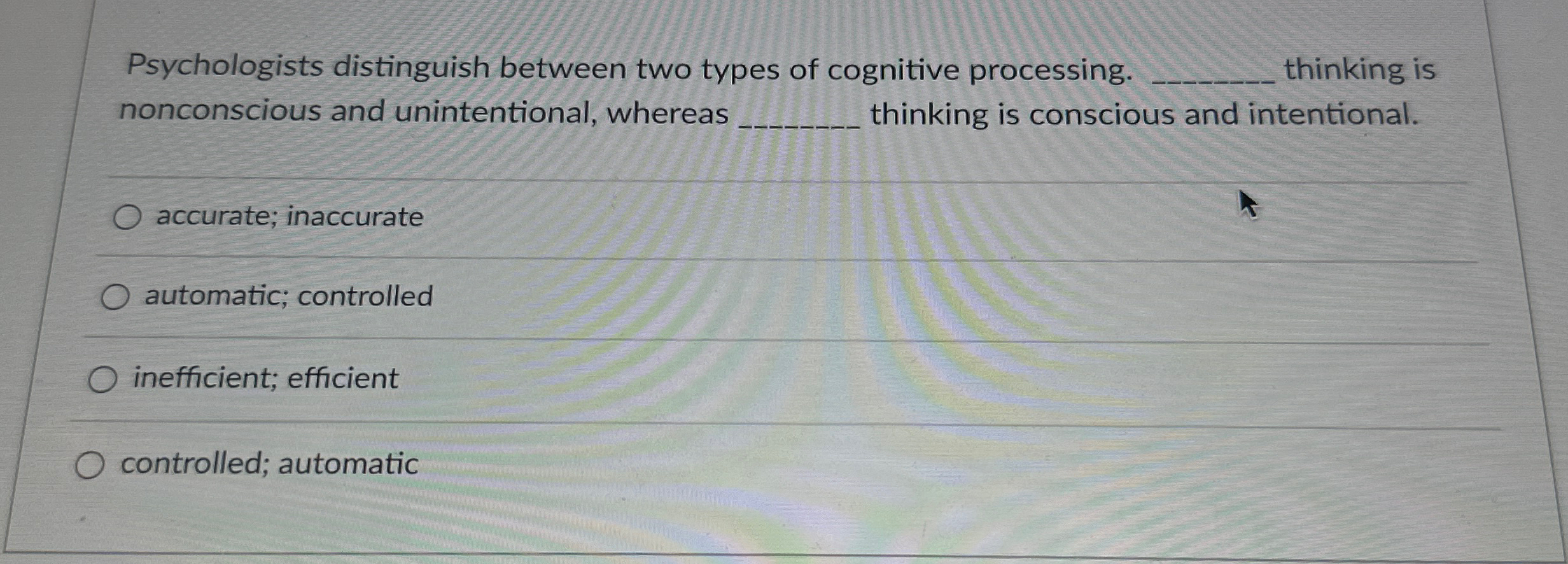 Solved Psychologists distinguish between two types of | Chegg.com