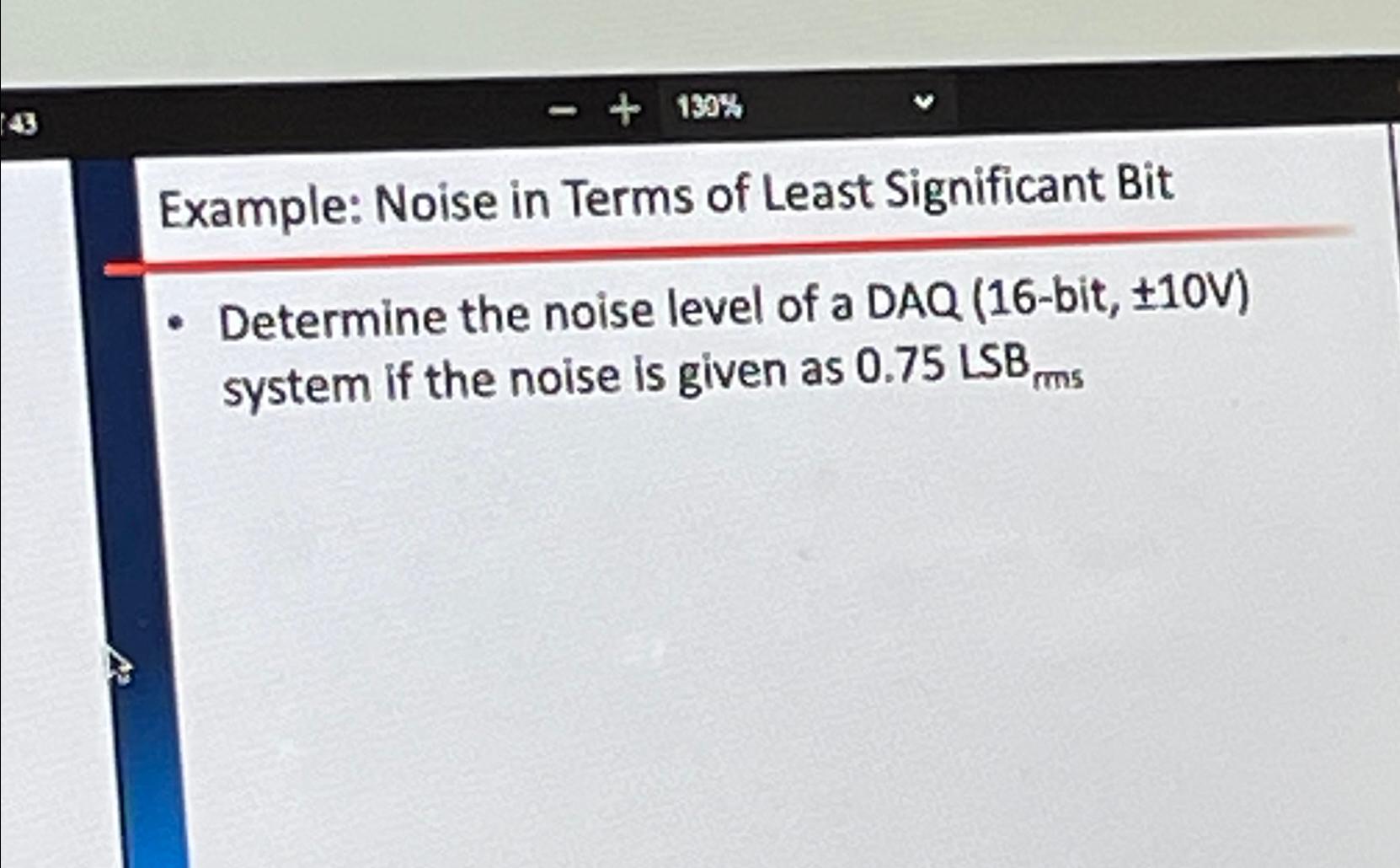 Solved Example: Noise in Terms of Least Significant | Chegg.com
