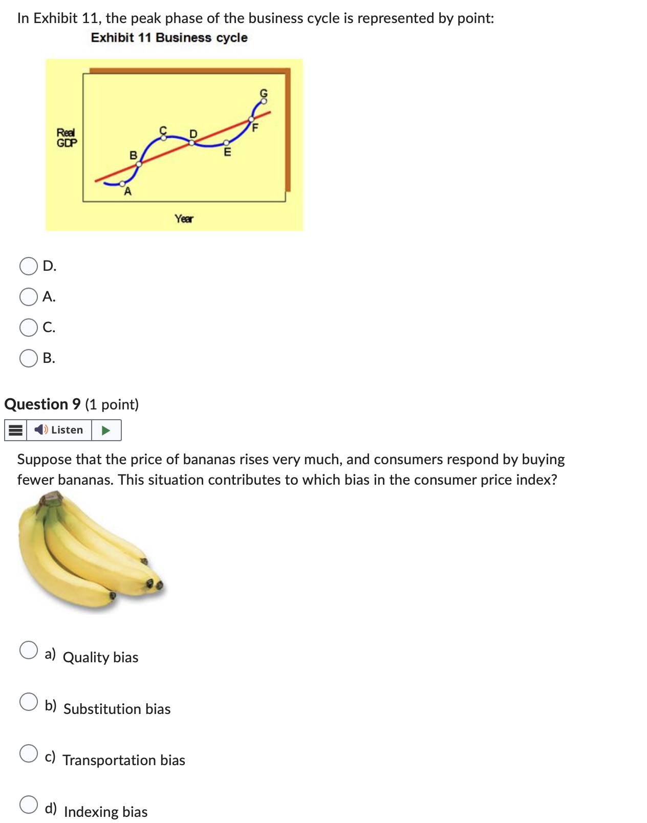 Solved In Exhibit 11, ﻿the peak phase of the business cycle | Chegg.com