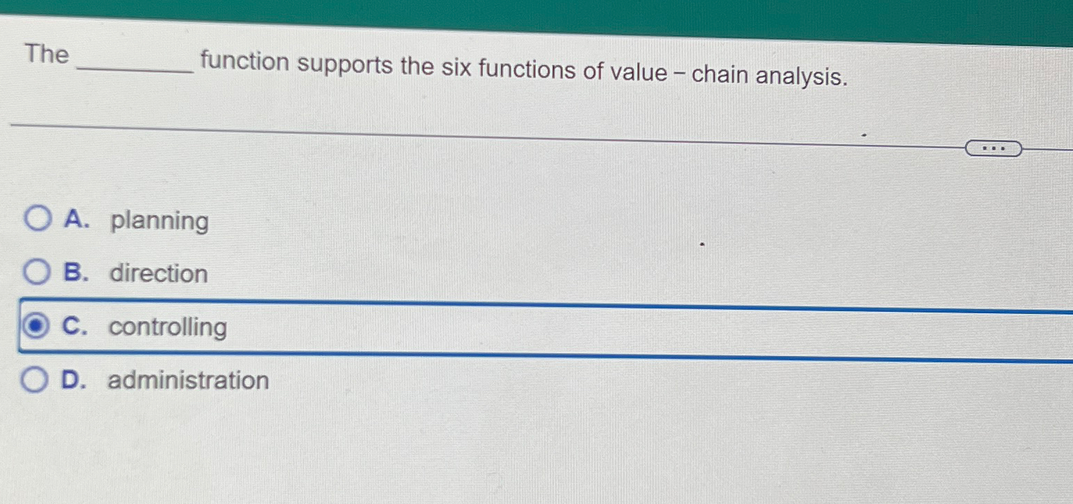 Solved The function supports the six functions of value - | Chegg.com