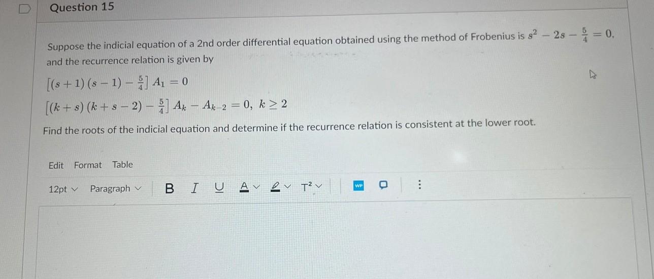 Solved Suppose the indicial equation of a 2nd order | Chegg.com