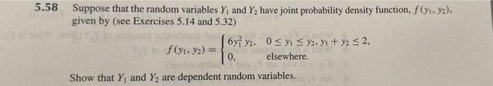 Solved 88 Suppose that the random variables Y1 and Y2 have | Chegg.com