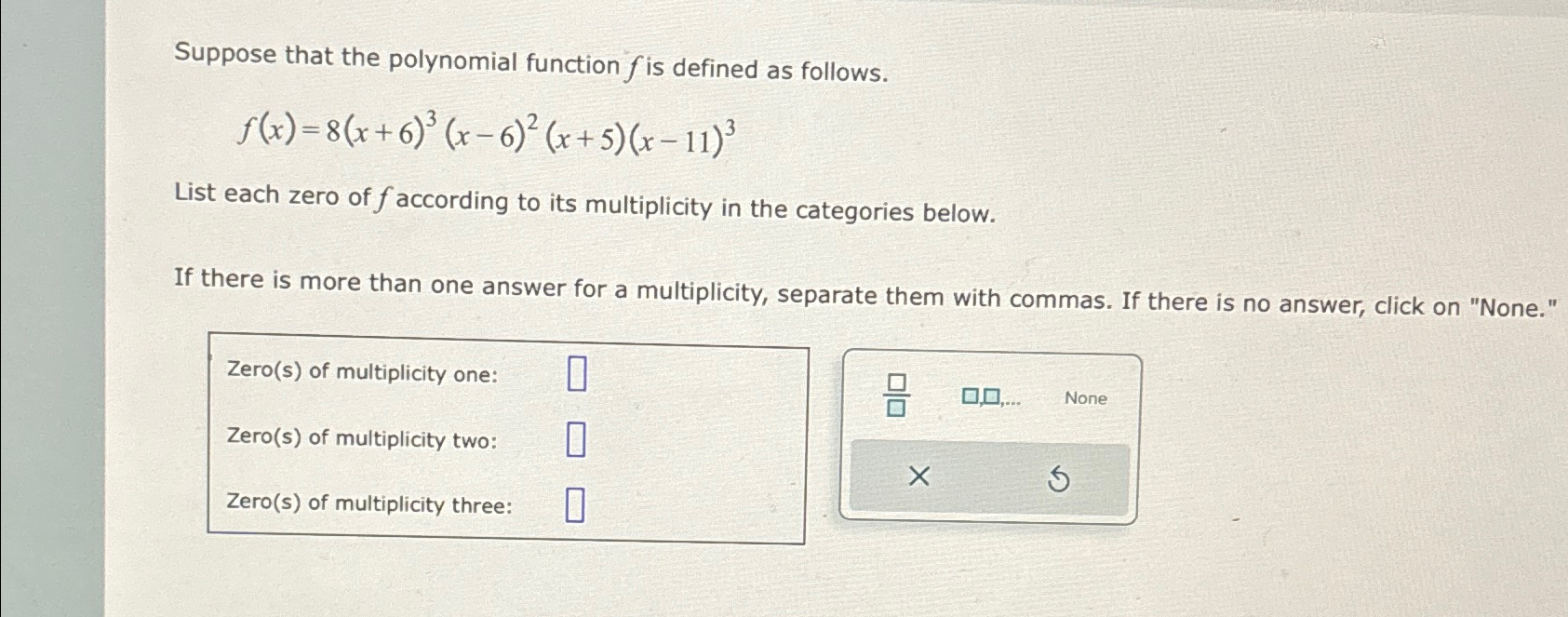Solved Suppose that the polynomial function f ﻿is defined as | Chegg.com