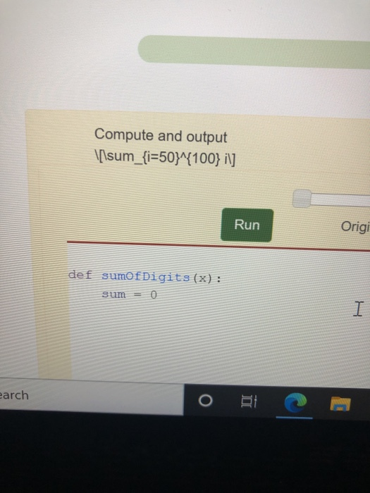 Solved in python to find the sum of number from 50 to 100 | Chegg.com