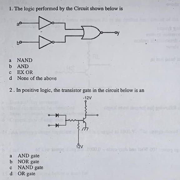 Solved 1. The logic performed by the Circuit shown below is | Chegg.com