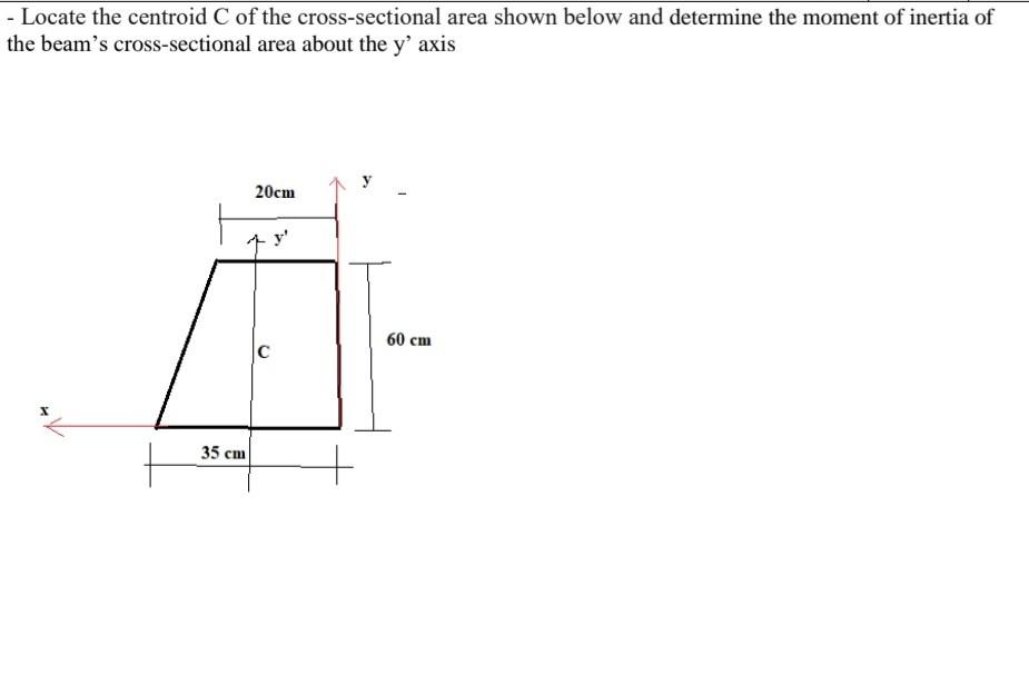 Solved - Locate the centroid C of the cross-sectional area | Chegg.com