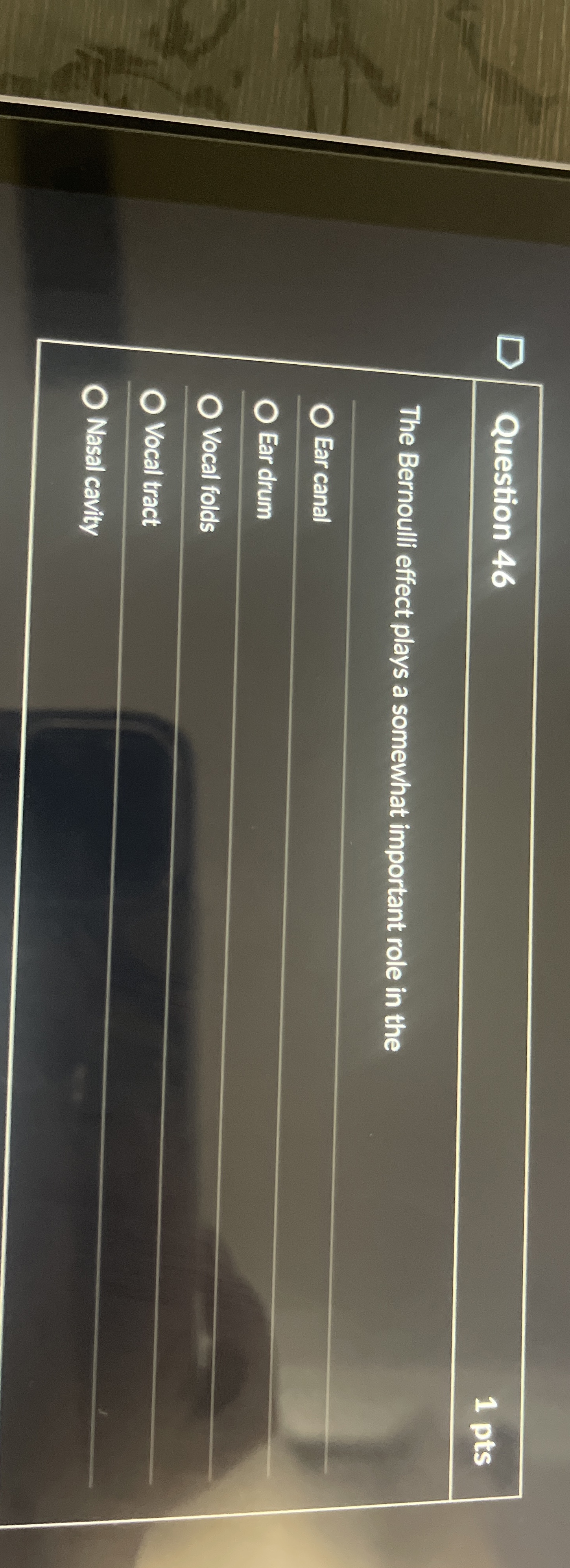 Solved Question 461 ﻿ptsThe Bernoulli effect plays a | Chegg.com