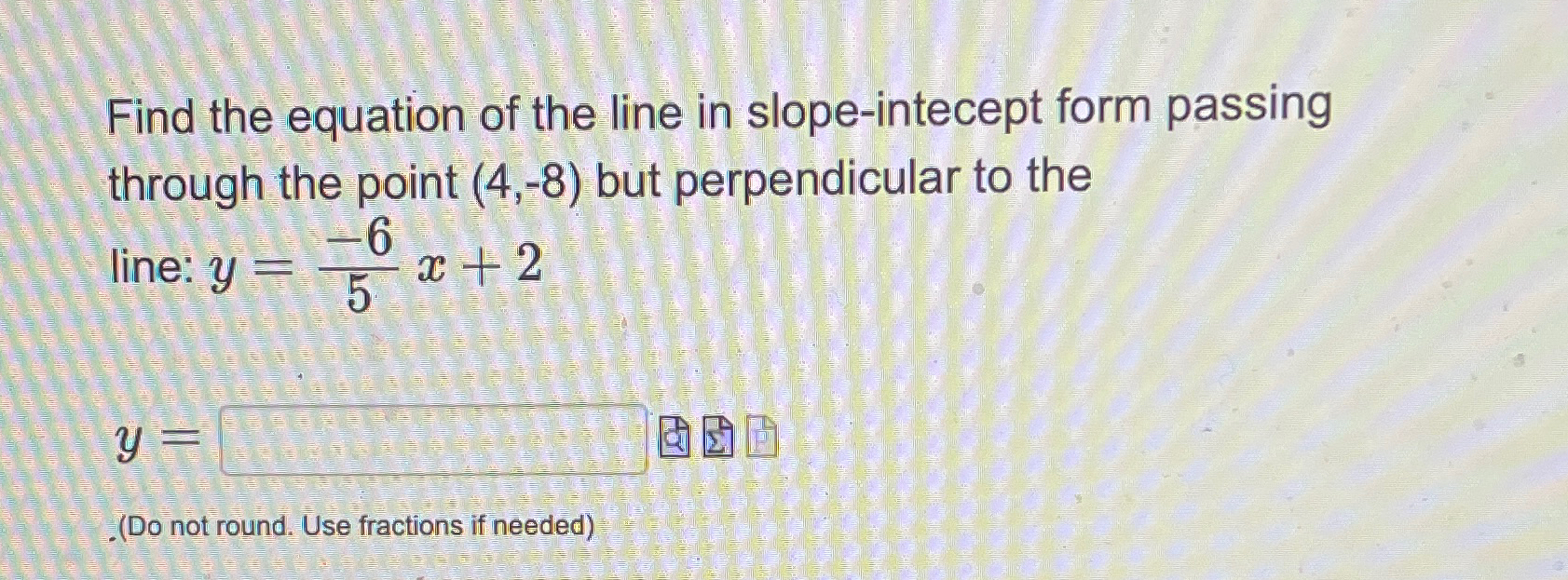 Solved Find the equation of the line in slope-intecept form | Chegg.com