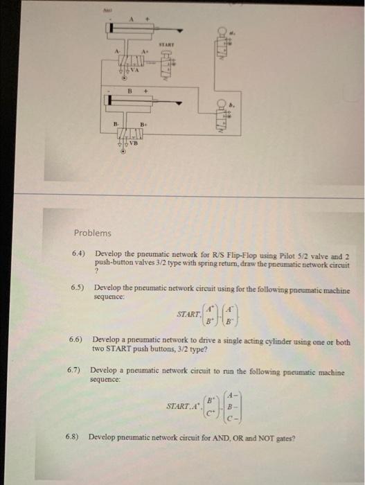 Solved 6.4) Develop the pneumatic network for R/S Flip-Flop | Chegg.com