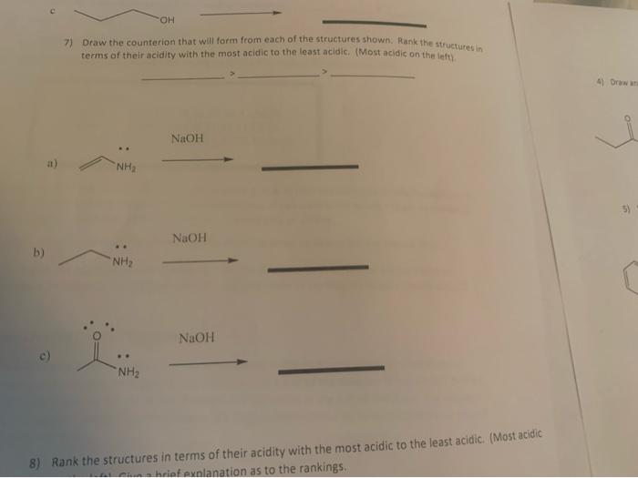 Solved 6) Draw the counterion (conjugate base) of each of | Chegg.com