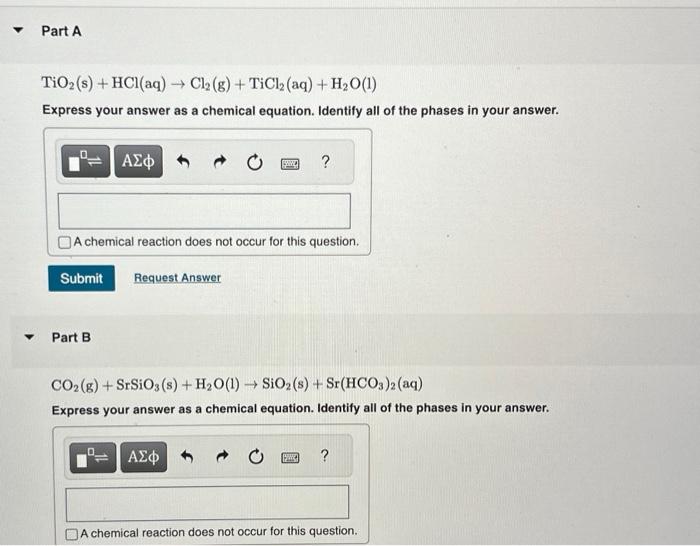 Solved TiO2( s)+HCl(aq)→Cl2( g)+TiCl2(aq)+H2O(l) Express | Chegg.com