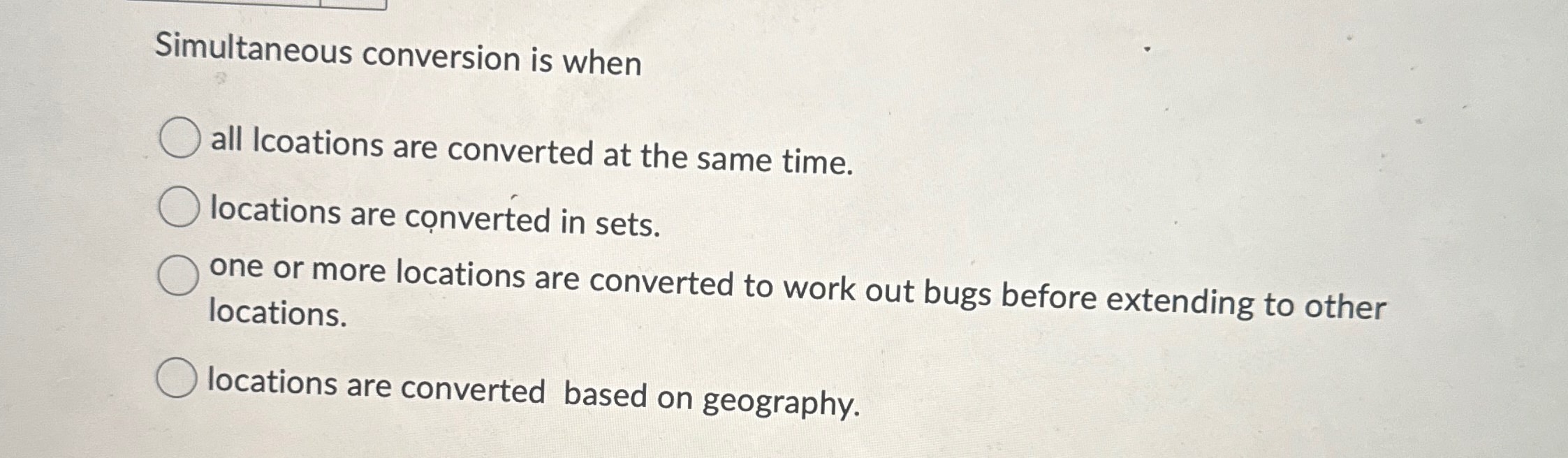 Solved Simultaneous conversion is whenall Icoations are | Chegg.com