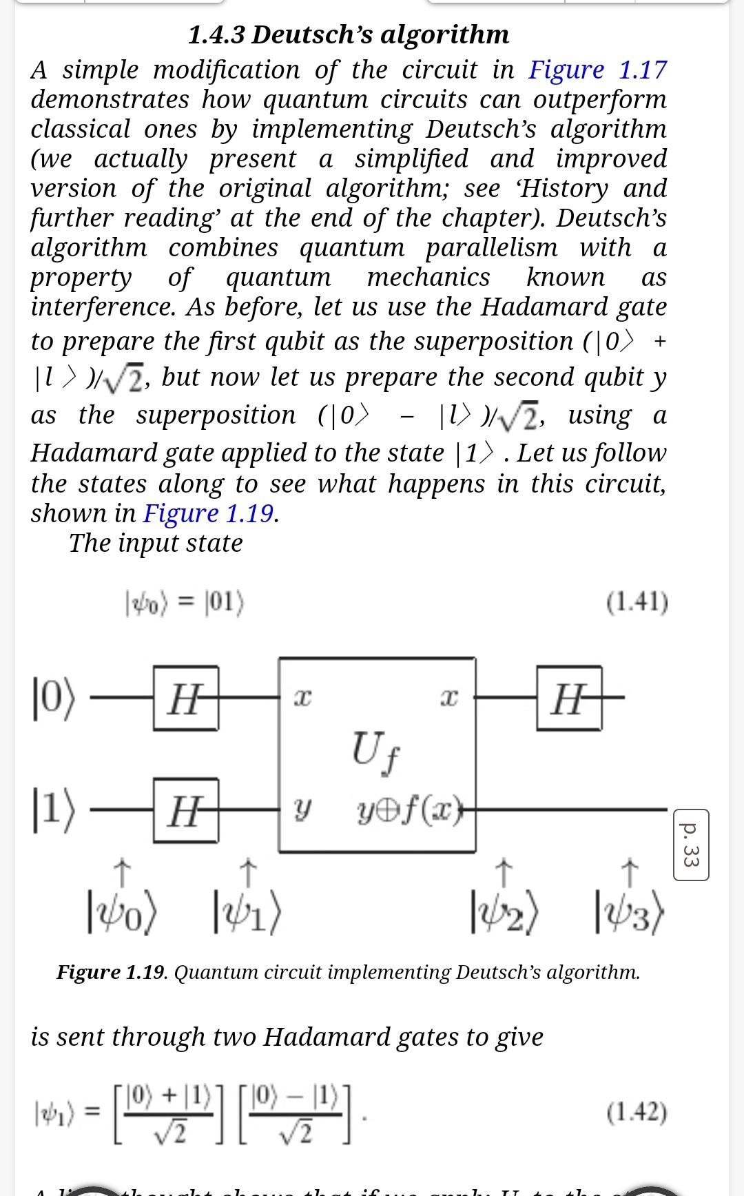 Problem 7. Refer to Figure 1.19 (Deutsch's | Chegg.com