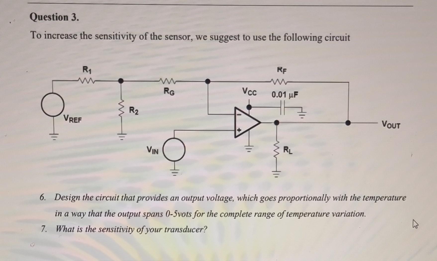 Solved To increase the sensitivity of the sensor, we suggest | Chegg.com