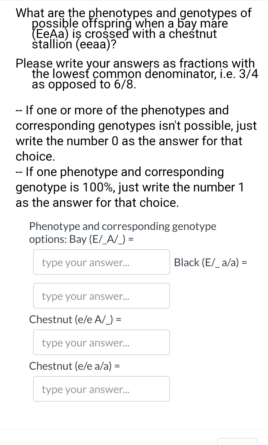 Solved What are the phenotypes and genotypes of possible | Chegg.com