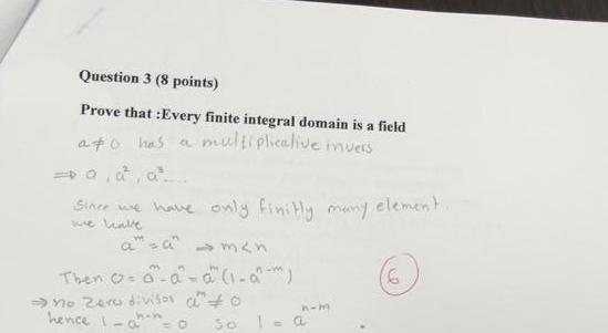 Solved Question 3 (8 points) Prove that Every finite | Chegg.com