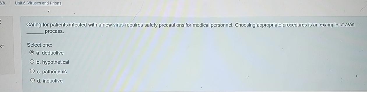 Solved Unit 6: Viruses and PrionsCaring for patients | Chegg.com