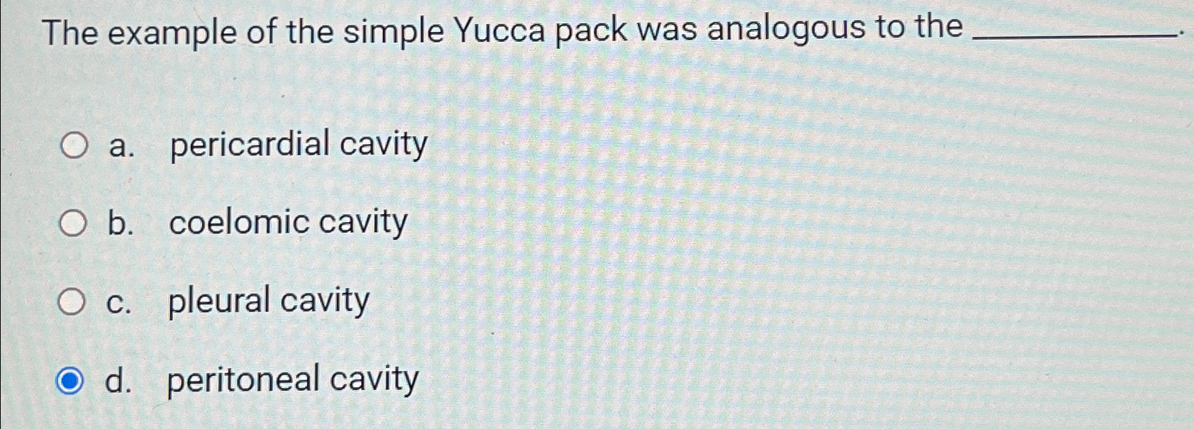 The example of the simple Yucca pack was analogous to | Chegg.com