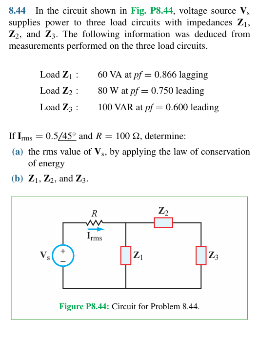 Solved 8.44 ﻿In the circuit shown in Fig. P8.44, ﻿voltage | Chegg.com