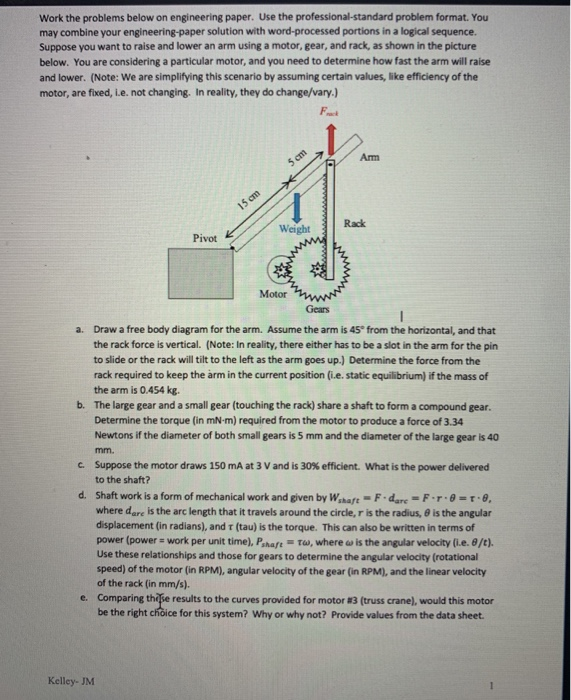 Solved Work the problems below on engineering paper. Use the | Chegg.com