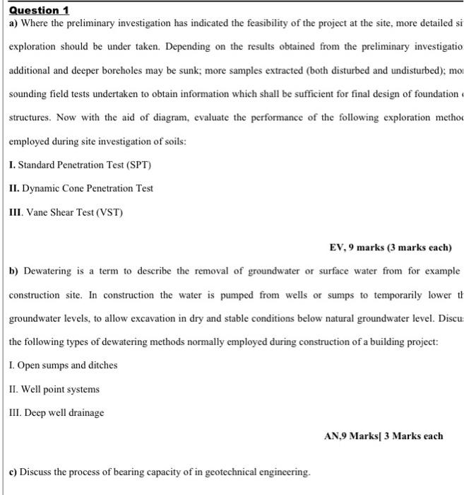 Solved Question 1 a) Where the preliminary investigation has | Chegg.com