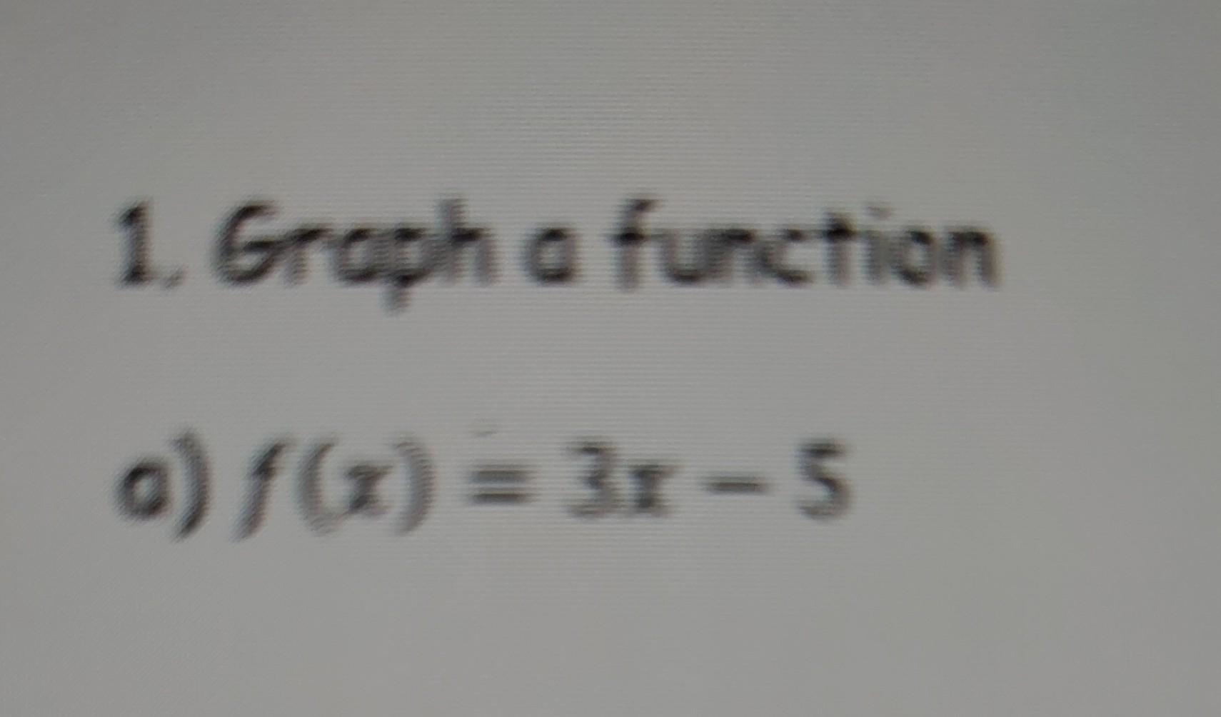 1. Groph a function a) f(x)=3x−5 | Chegg.com