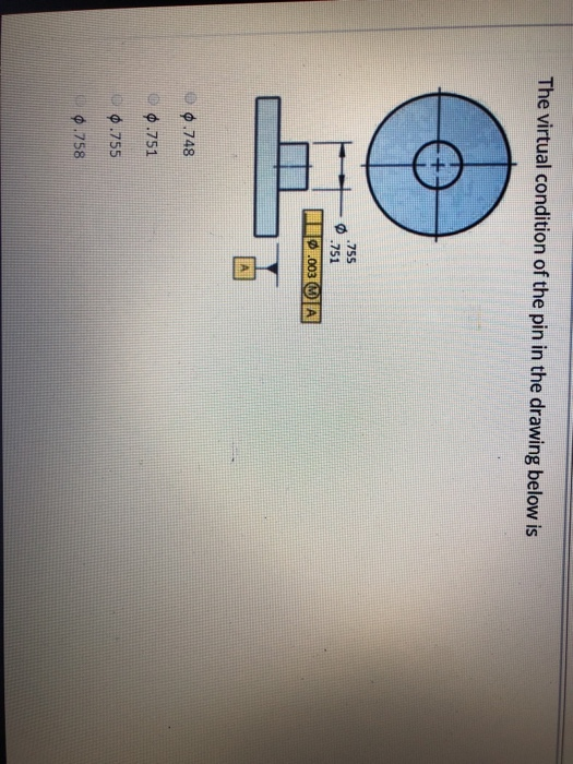 Solved The virtual condition of the pin in the drawing below | Chegg.com