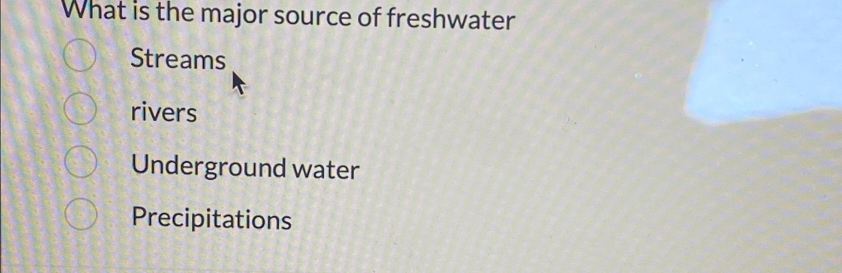Solved What is the major source of | Chegg.com
