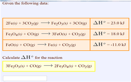 Solved: Given The Following Data: Calculate Delta H Degree... | Chegg.com