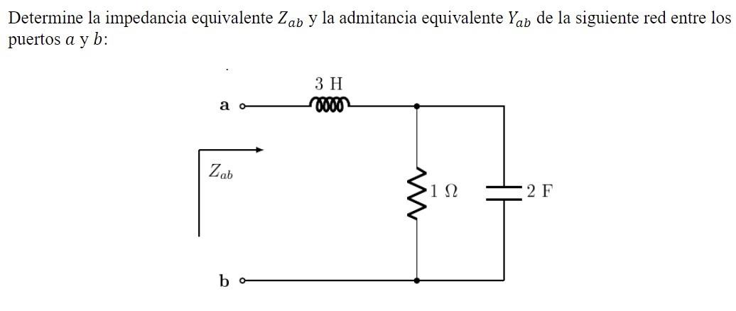 Solved Determine la impedancia equivalente Zab y la | Chegg.com
