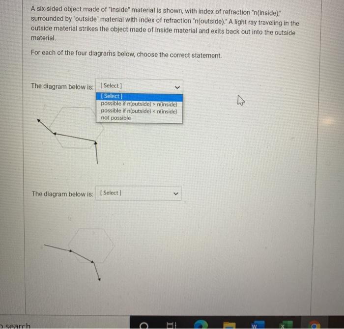 Solved A six-sided object made of "inside" material is | Chegg.com
