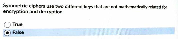 Solved Symmetric ciphers use two different keys that are not | Chegg.com