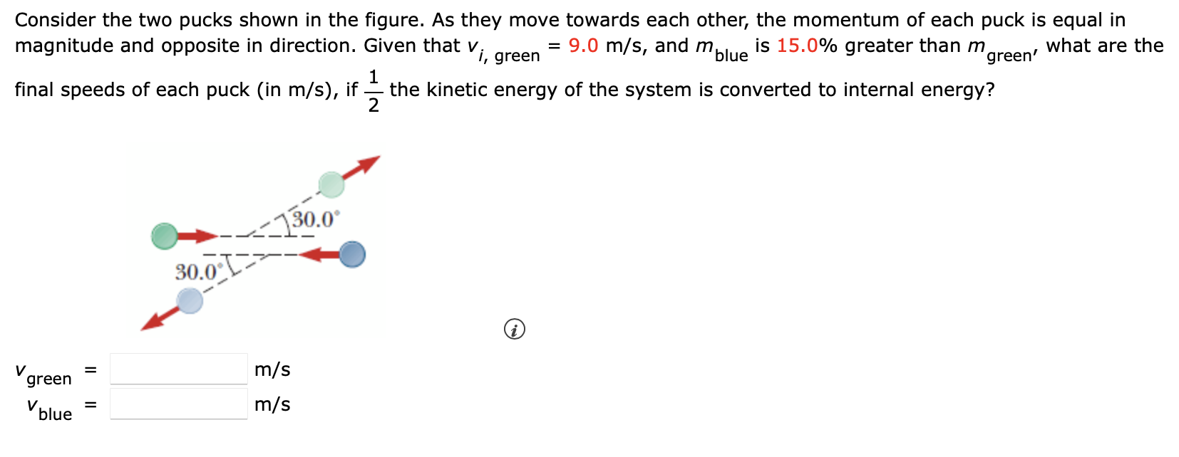 Solved Consider the two pucks shown in the figure. As they | Chegg.com