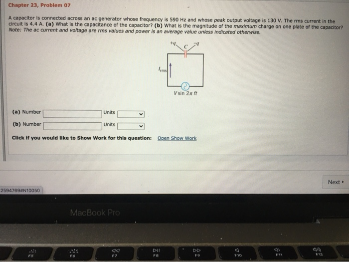 Solved Chapter 23, Problem 07 A capacitor is connected | Chegg.com