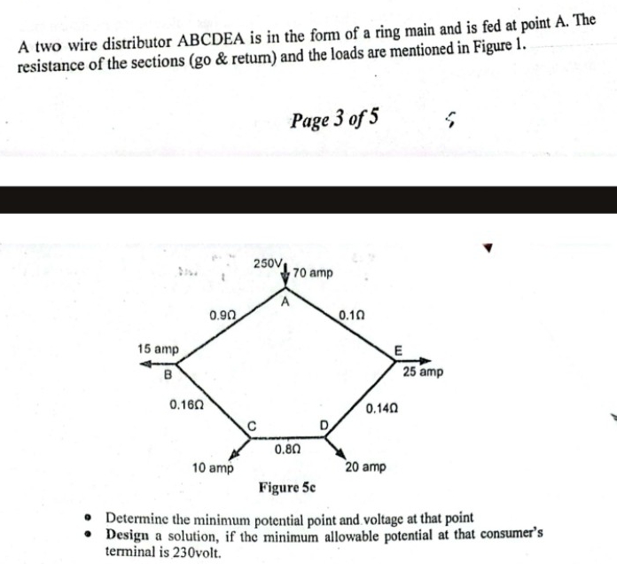 Solved A two wire distributor ABCDEA is in the form of a | Chegg.com